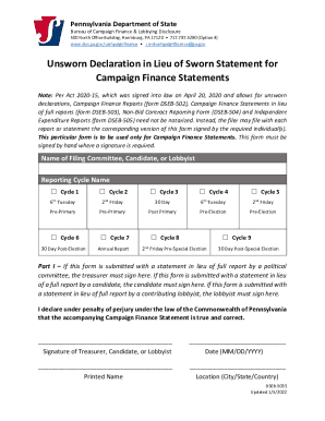 Fillable Online Unsworn Declaration in Lieu of Sworn Statement for ...