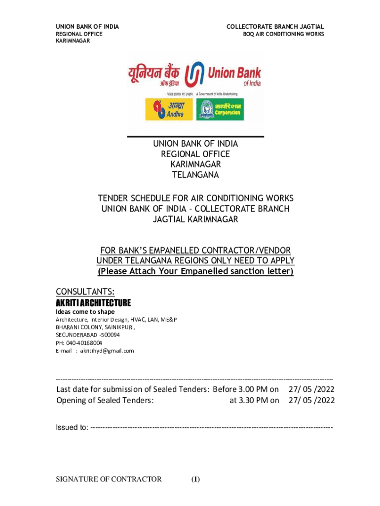 Fillable Online tender for electrical and lan works collectorate branch ...