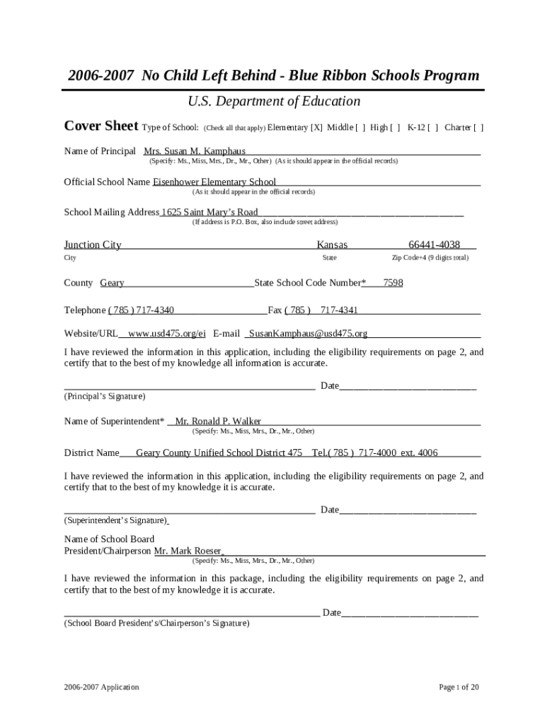 Cover SheetType of School:(Check all that apply) Elementary XMiddle ...