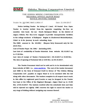 Fillable Online NEW HIRE VEHICLE TENDER FOR BUSES Fax Email Print ...