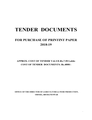 Fillable Online agrisnetodisha ori nic Limited Tender Document for ...