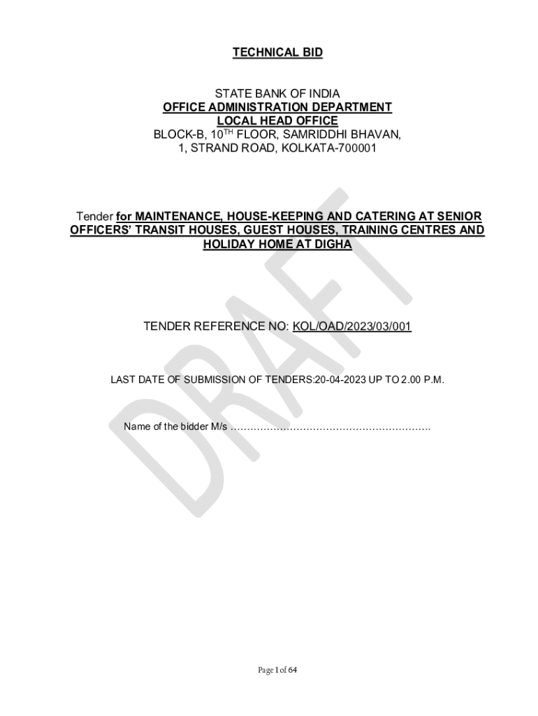 Fillable Online Tender Document (Technical Bid, Part-A) Fax Email Print ...