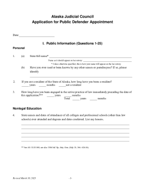 Fillable Online Application for Public Defender Application ...