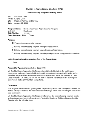 Fillable Online Division of Apprenticeship Standards (DAS) ... Fax ...