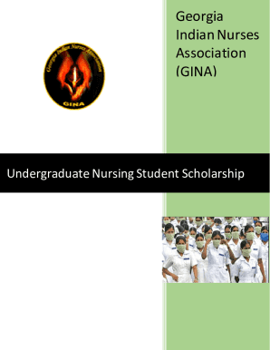 Fillable Online GINA-nursing-student-scholarship-form. ... Fax Email ...