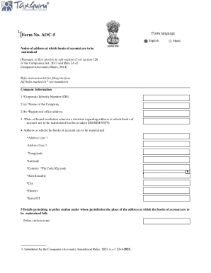 Fillable Online Every Detail About AOC 5 e-Form with Filing Guide and ...