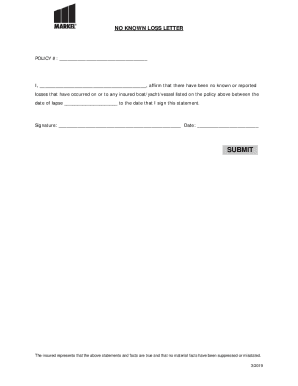 Fillable Online What is a Statement of No Loss? Fax Email Print - pdfFiller