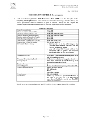 Fillable Online NOTICE INVITING TENDER (E-Tendering mode) Fax Email Print - pdfFiller