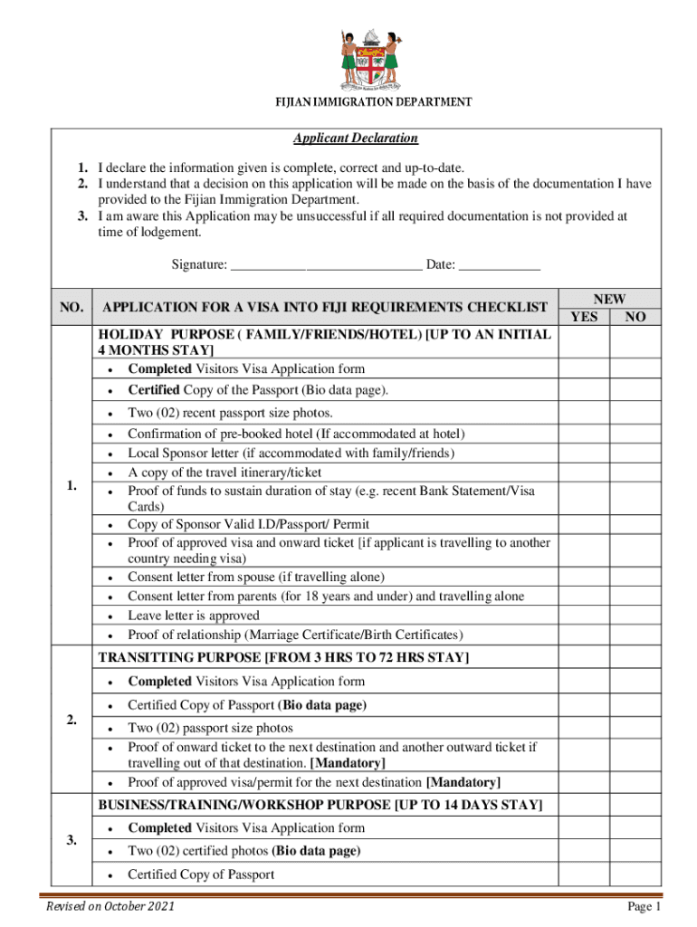 Fillable Online Applicant Declaration 1. I declare the information ...