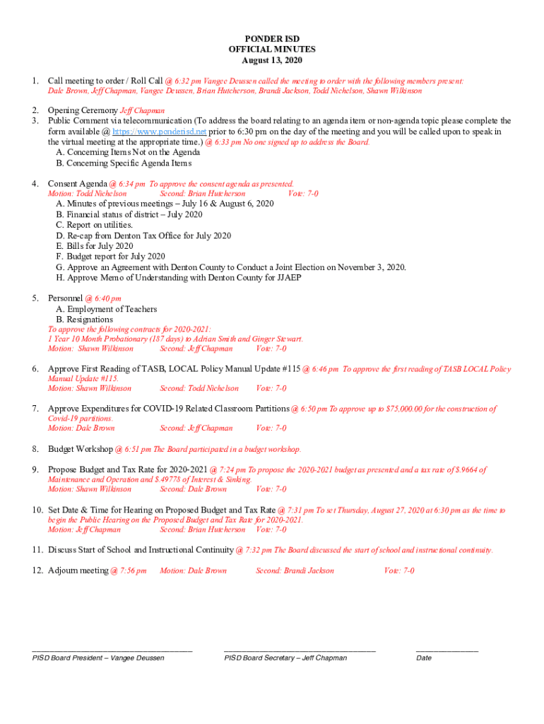 Fillable Online Dale Brown, Jeff Chapman, Vangee Deussen, Brian ...