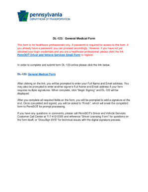 Fillable Online DL-123: General Medical Form Fax Email Print - pdfFiller