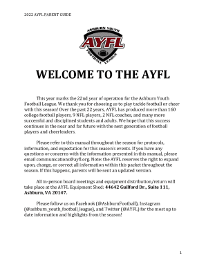 Fillable Online WELCOME TO THE AYFL Fax Email Print - pdfFiller