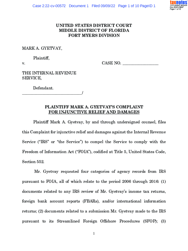 Fillable Online USA v. Gyetvay Fax Email Print - pdfFiller
