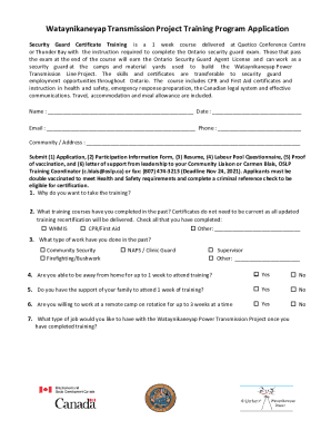 Fillable Online Security Guard Certificate Training Fax Email Print ...