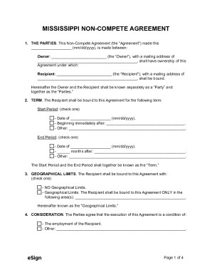 Fillable Online Free Non-Compete Agreement Template - WordPDF - eForms ...
