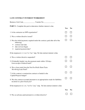 Fillable Online Late Contract Interest Worksheet Fax Email Print ...