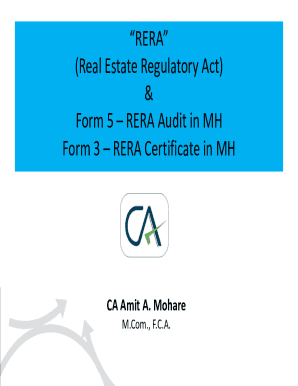 Fillable Online RERA Audit in MH Form 3RERA Certificate in MH Fax Email ...