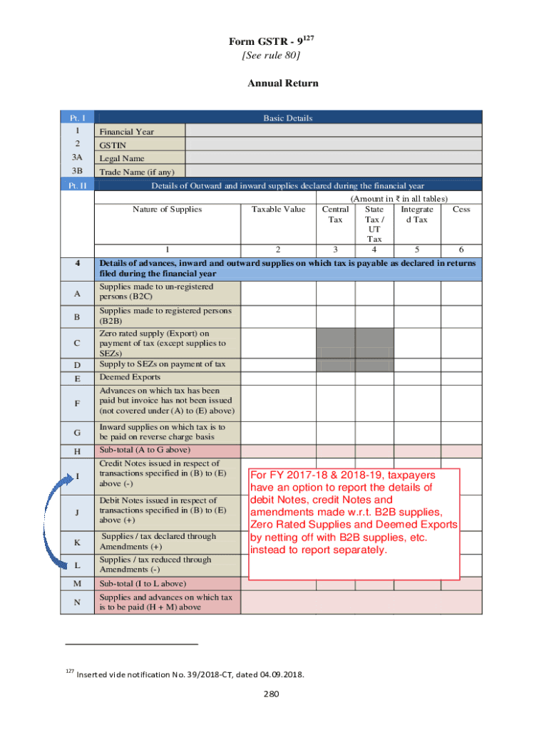 Fillable Online FAQ's on Form GSTR-9Annual Return DISCLAIMER Fax Email ...
