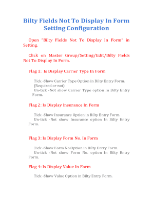Fillable Online Bilty Fields Not To Display In Form Setting ...
