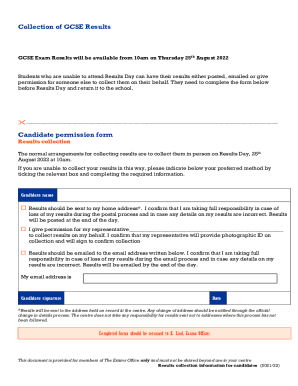 Fillable Online woodham org Collection of GCSE Results Candidate ...
