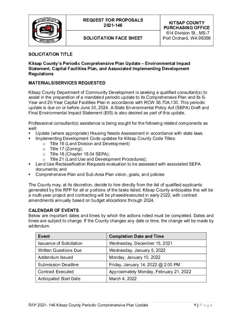 Fillable Online REQUEST FOR PROPOSALS 2021-146 ... Fax Email Print ...