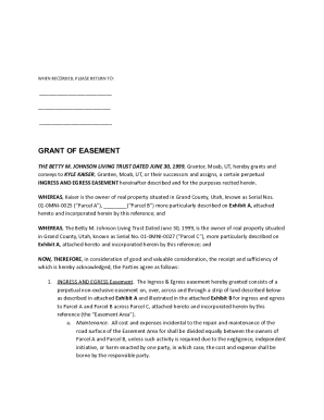 Fillable Online 612 Ingress/Egress Easement Fax Email Print - pdfFiller