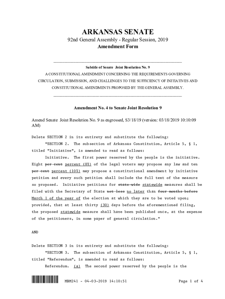 Fillable Online Amends SenateJoint Resolution No. 9. Amends SenateJoint ...