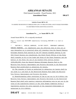 Fillable Online Amends Amend Senate Bill No. 101 as originally ...