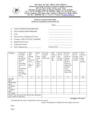 Fillable Online plantauthority gov Annual Fee Return Form Fax Email ...