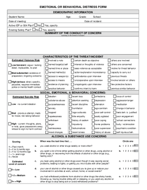 Fillable Online PETRA Summary Form. Psychosocial Evaluation & Threat ...