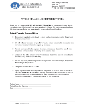 Fillable Online Patient Financial Responsibilities Form Grupo Medico ...