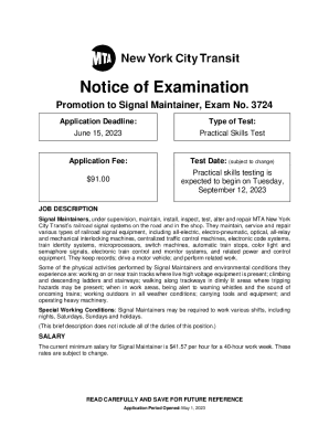 Fillable Online Open Competitive Transit Electrical Helper (Exam No ...
