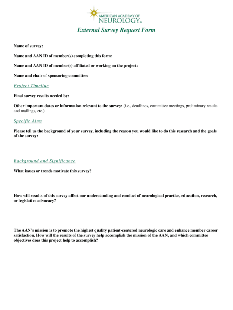 Fillable Online External Survey Request Form Fax Email Print - pdfFiller