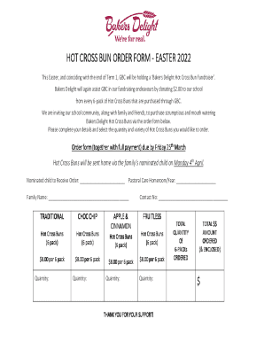 Fillable Online Copy of Hot Cross Bun Fundraising Order Form Fax Email ...