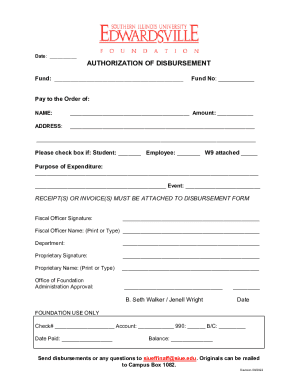 Fillable Online Disbursement Authorization Form Fax Email Print - pdfFiller