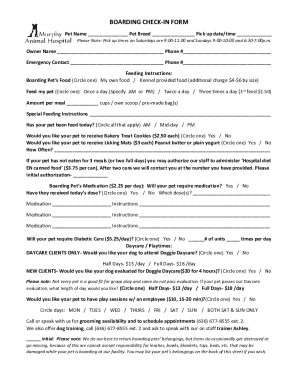 Fillable Online BOARDING CHECK-IN FORM Fax Email Print - pdfFiller