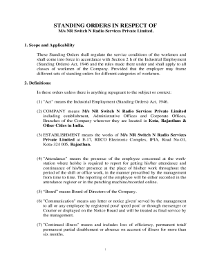 Fillable Online These Standing Orders shall apply to all employee Fax ...