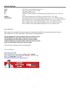 Fillable Online Environment Statement Report (Form V)FY 2020-21.pdf Fax ...