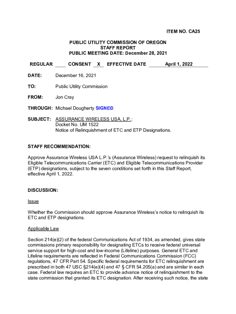 Fillable Online UM 2114 - State of Oregon: Public Utility Commission of ...