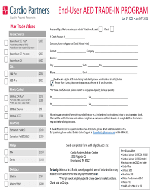 Fillable Online End-User AED TRADE-IN PROGRAM Fax Email Print - pdfFiller