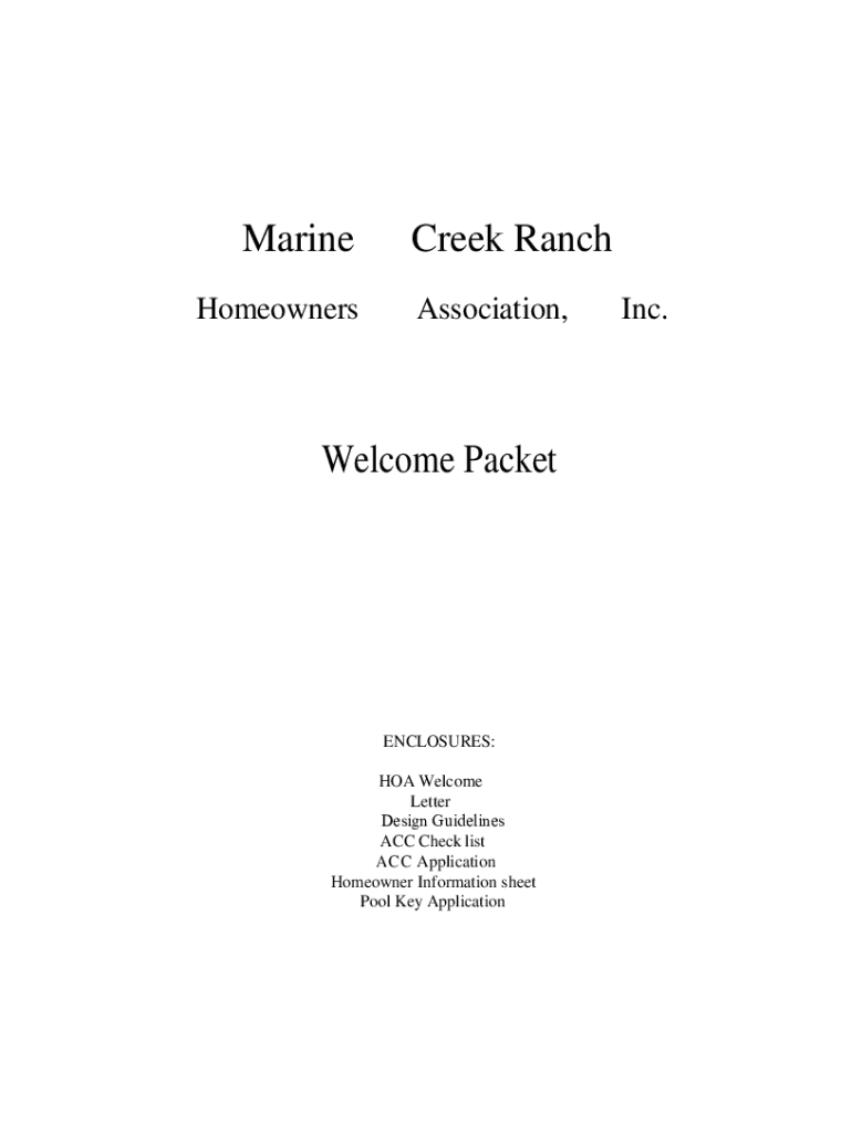 Fillable Online How To Create An HOA Welcome Packet For New Residents ...