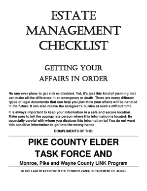 Fillable Online Getting Affairs in Order Before Death: A Complete ...