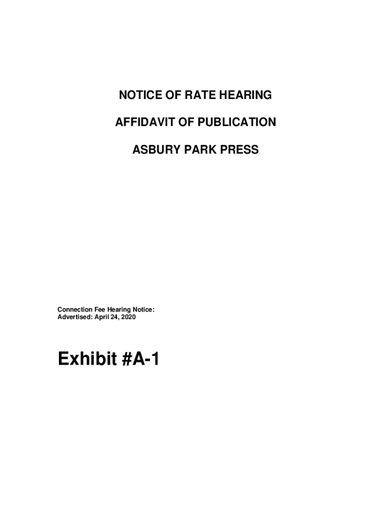 Fillable Online Affidavit of Publication of Public Hearing Notice ...