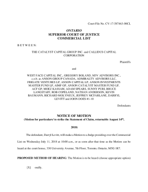 Fillable Online Notice of Motion Form 37A Fax Email Print - pdfFiller