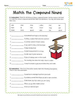 Fillable Online Compound noun worksheet for grade 6 Fax Email Print ...