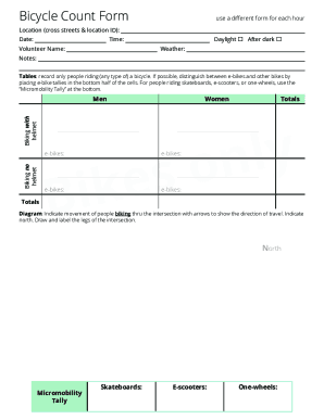 Fillable Online Bicycle Count Form Portland.gov Fax Email Print - pdfFiller