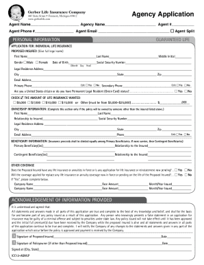 Fillable Online Gerber Life Claim Reporting Information Fax Email Print ...