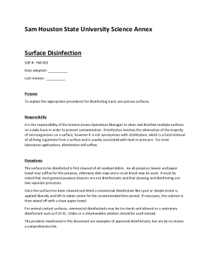 Fillable Online Sam Houston State University Science Annex Room Use ...