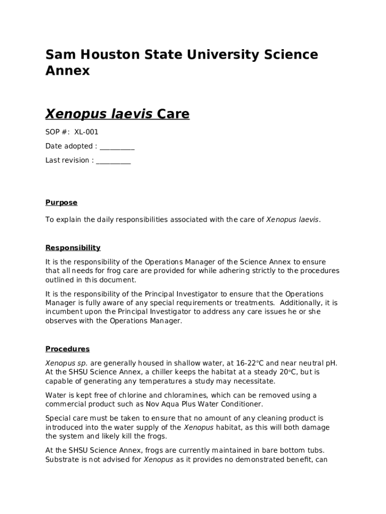 Sam Houston State University Science Annex Record Keeping Doc Template ...