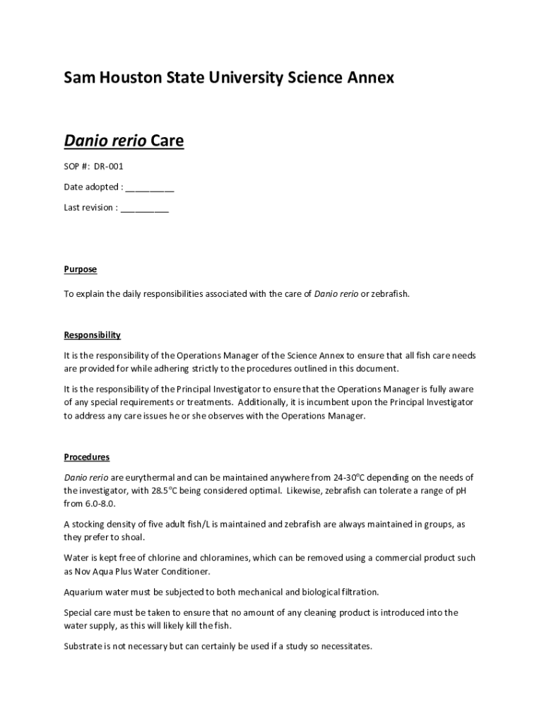 Fillable Online Sam Houston State University Science Annex Record ...